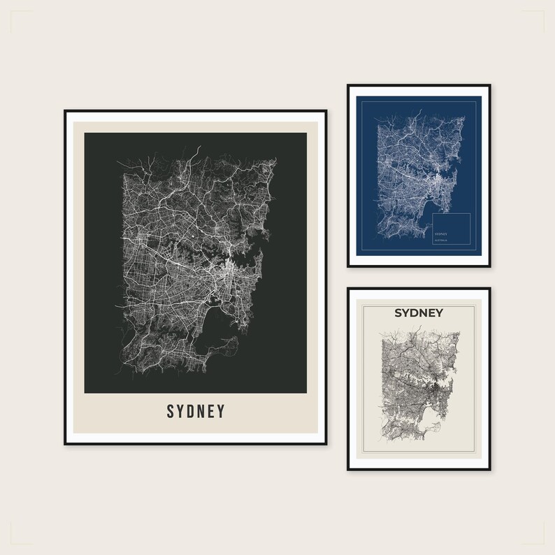 Sydney Map Poster Bundle | 75 Maps + Canva Templates | Printable Wall ...