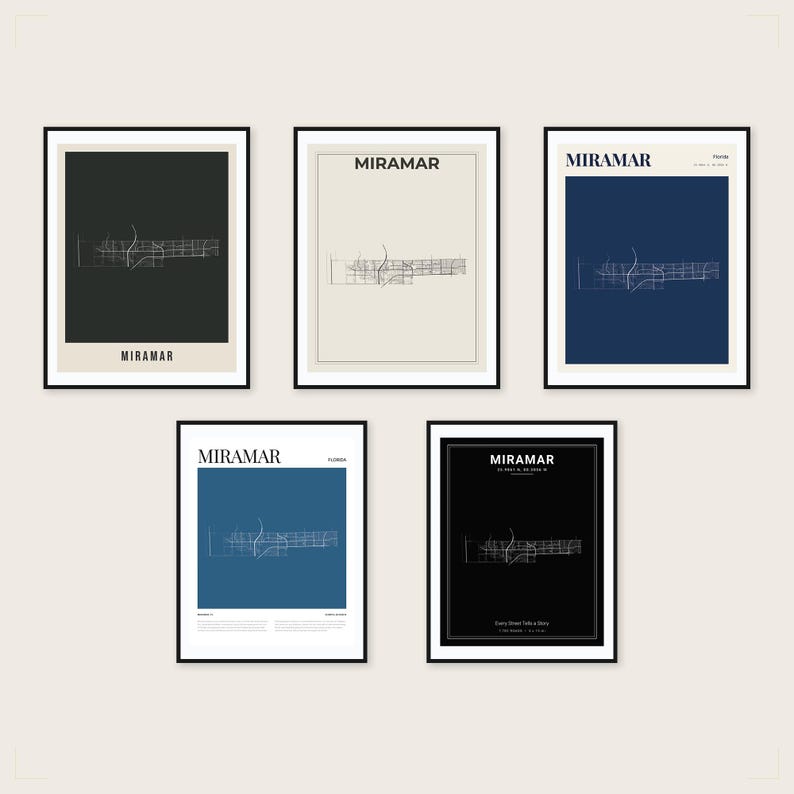 Miramar Map Poster Bundle | 75 Maps + Canva Templates | Printable Wall ...