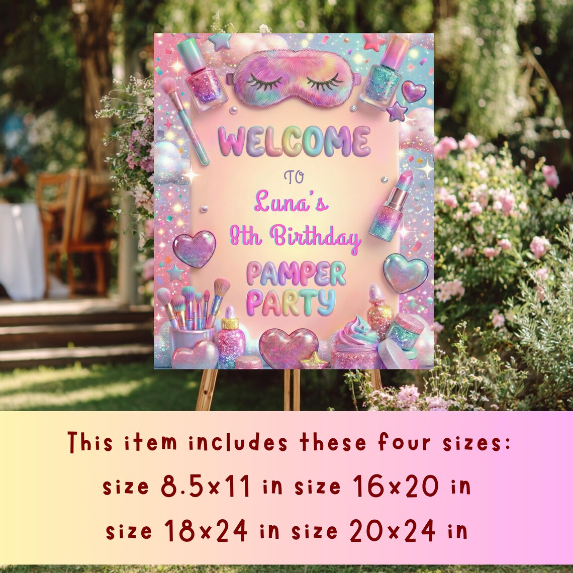 Pamper Party Welcome Sign, Spa Birthday Party Decoration, Girls ...