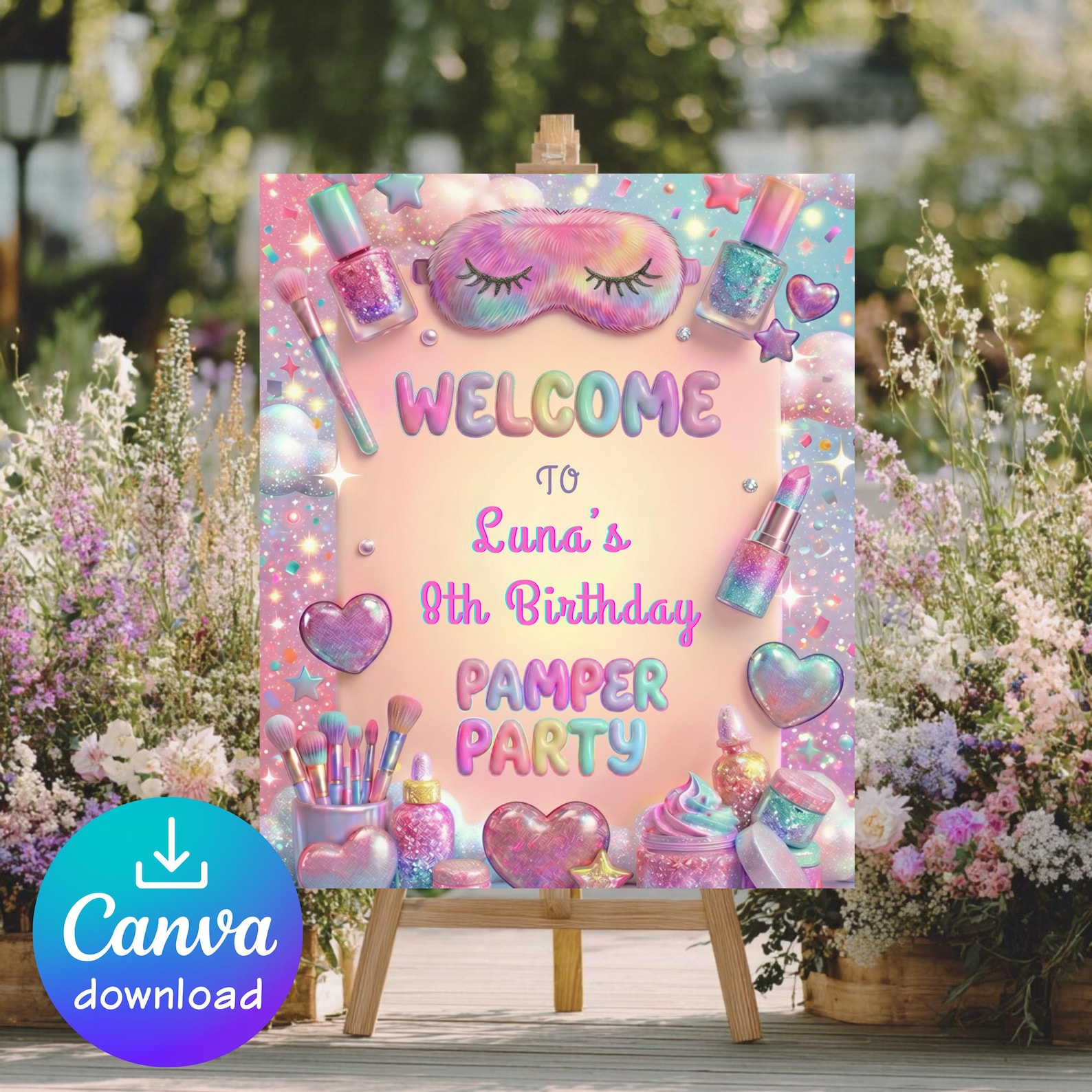 Pamper Party Welcome Sign, Spa Birthday Party Decoration, Girls ...