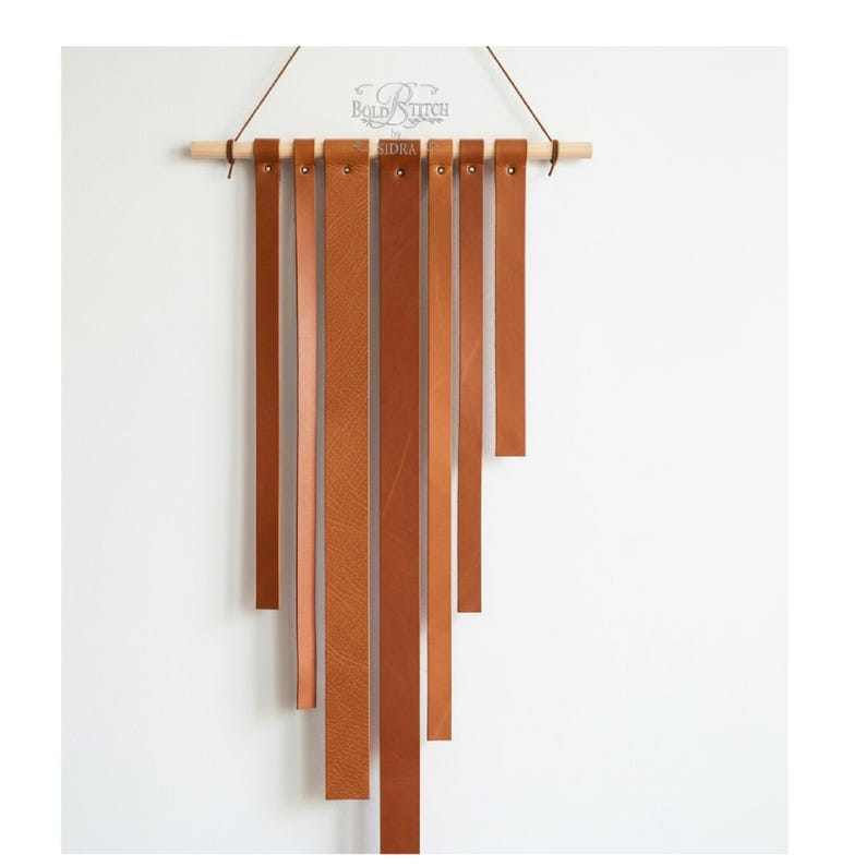 Handmade Brown Leather Wall Hanging | Modern Boho Home Décor | Rustic ...