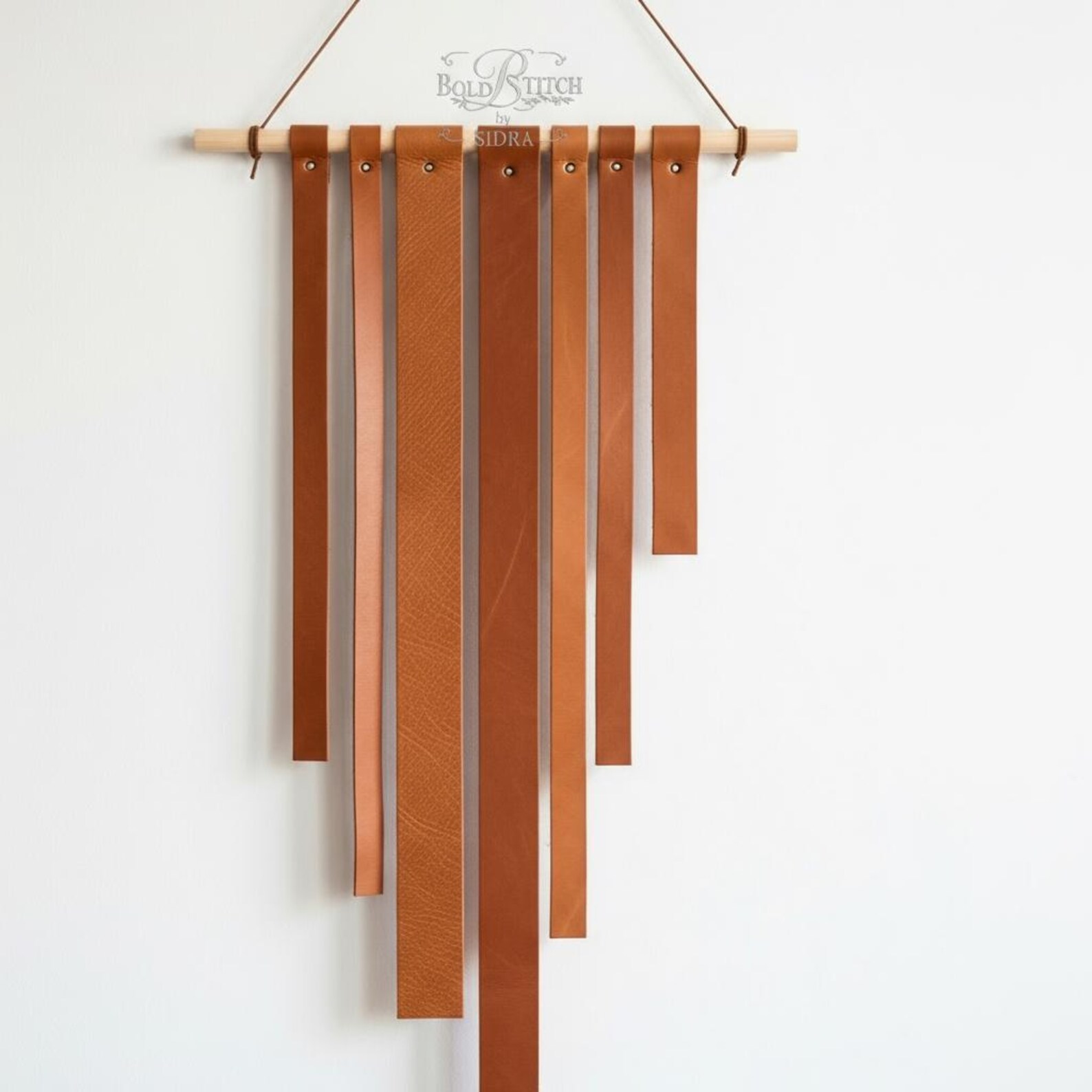 Handmade Brown Leather Wall Hanging | Modern Boho Home Décor | Rustic ...