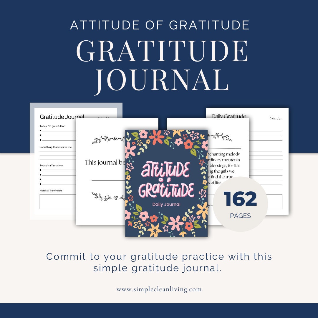 Attitude of Gratitude Printable Daily Gratitude Journal, Daily ...