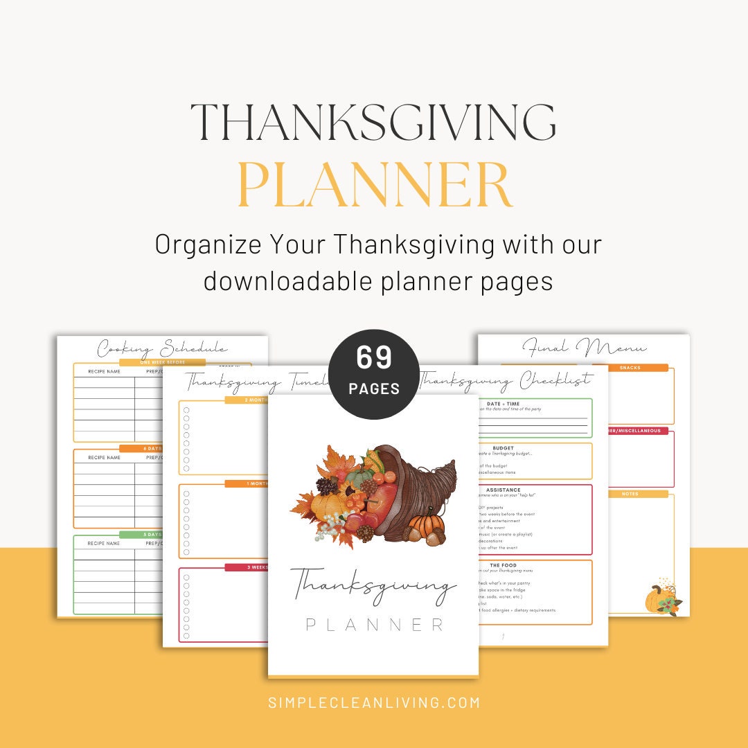 Printable Thanksgiving Planner, Digital Thanksgiving Planner ...
