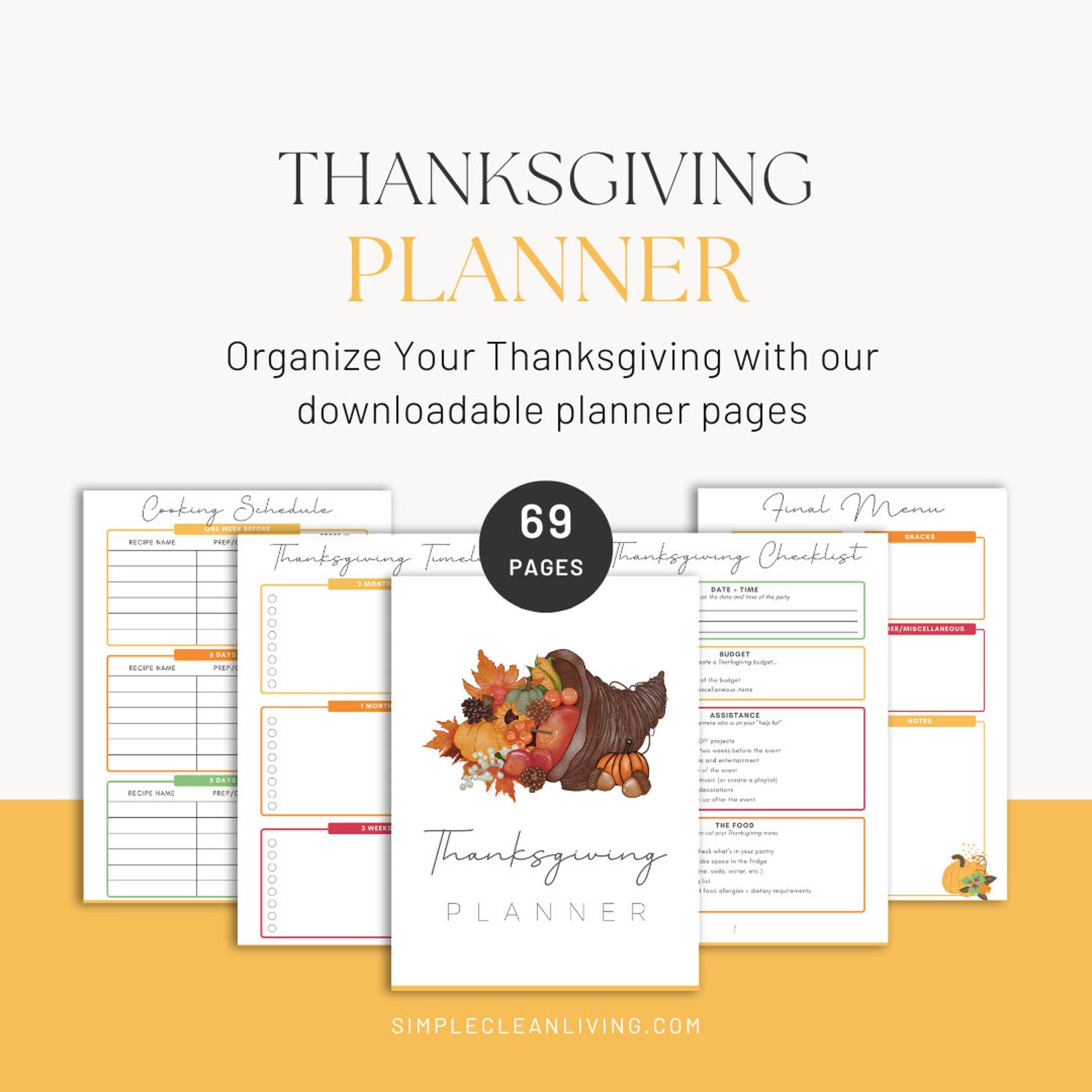 Printable Thanksgiving Planner, Digital Thanksgiving Planner ...