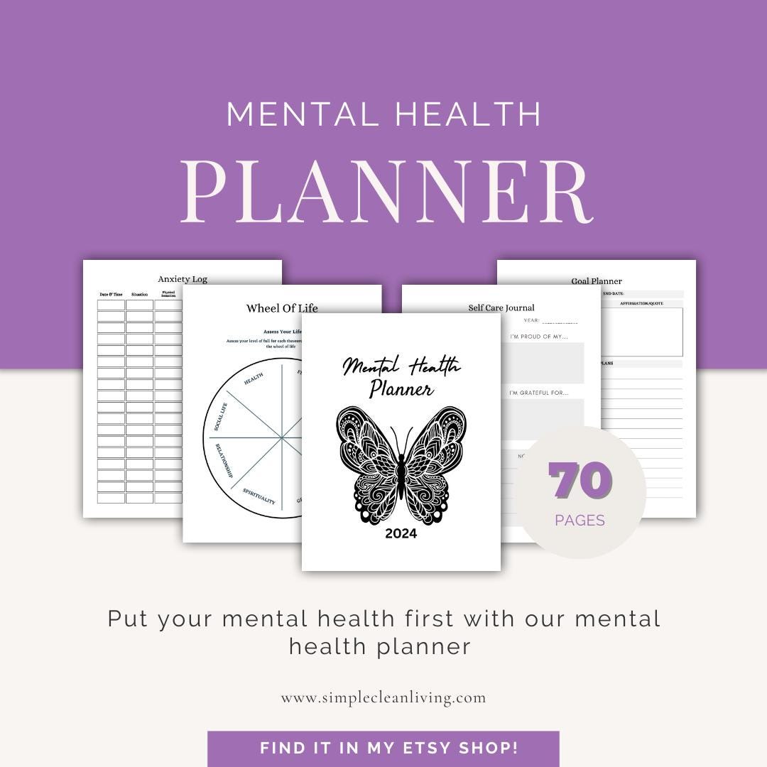 Mental Health Planner Printable, Mental Health Planner - Etsy