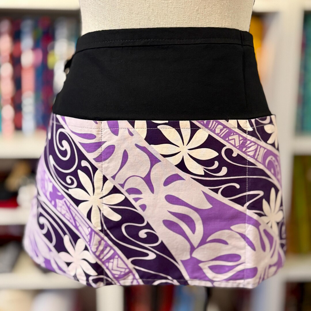 Purple Tropical Waitress Server Waist Apron With 3 Pockets - Etsy