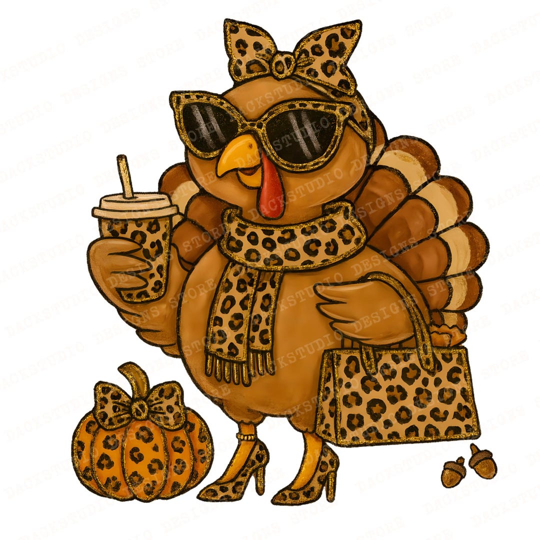 Boujee Cheetah Print Thanksgiving Turkey T Shirt, Leopard Thanksgiving ...