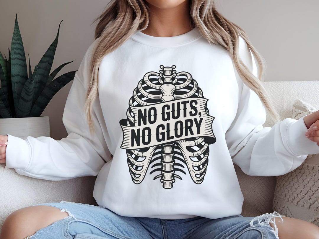 Skeleton Ribcage T-shirt: No Guts No Glory, Tattoo Inspired - Etsy