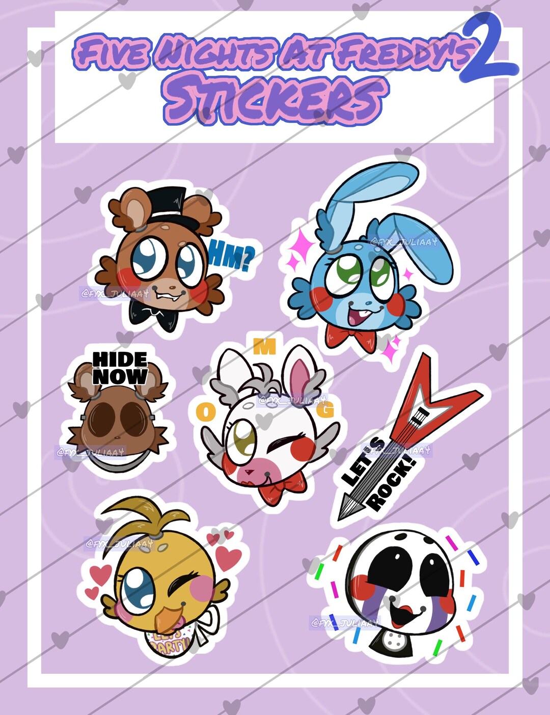 Five Nights at Freddy's 2 Stickers/emotes - Etsy