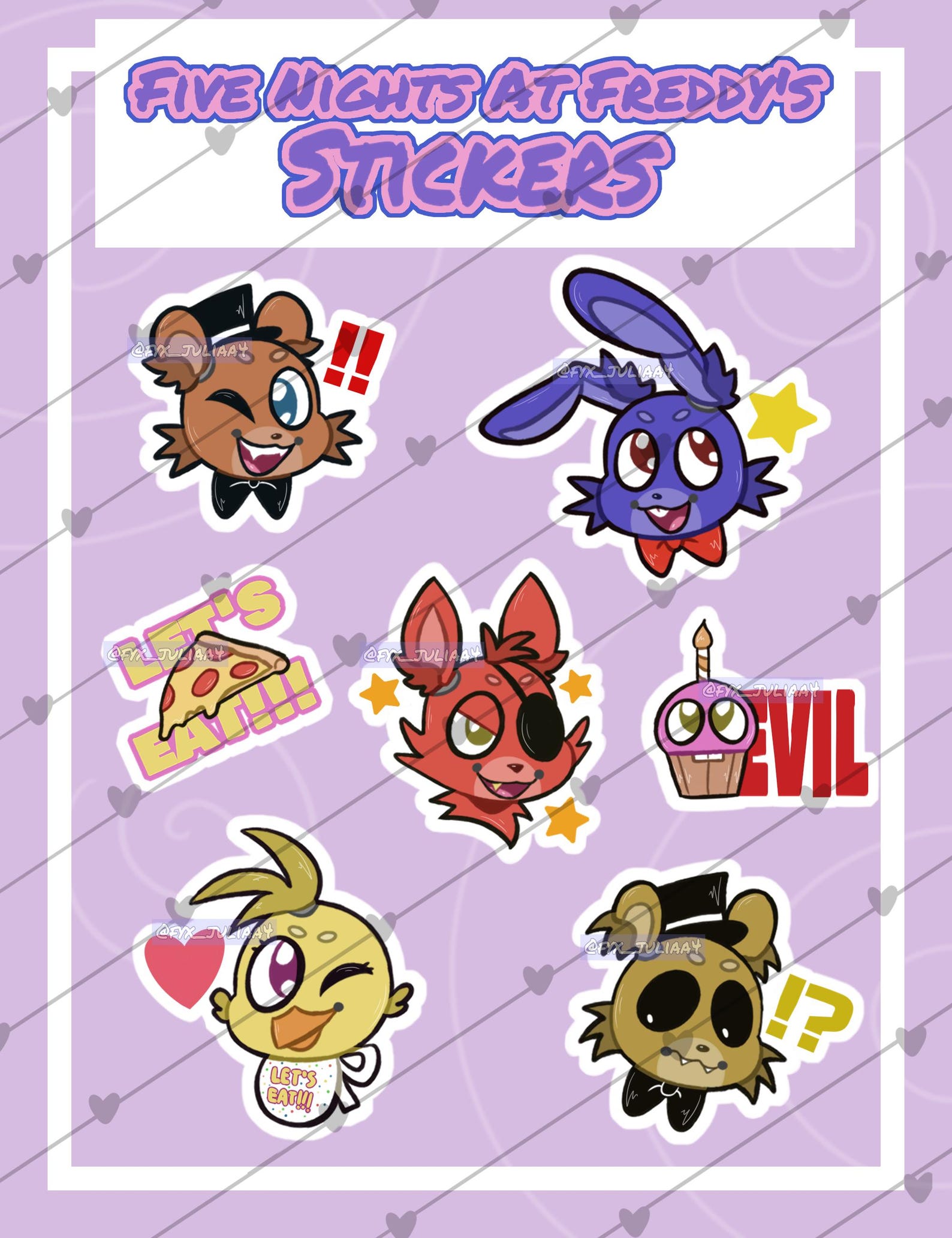 Five Nights at Freddy's Stickers/emotes - Etsy