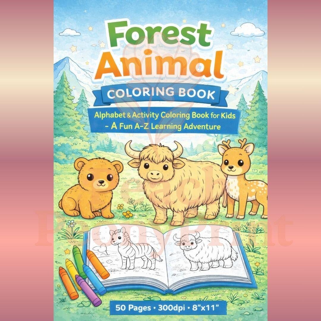 Forest Animal Alphabet & Activity Coloring Book for Kids – A Fun A-Z ...