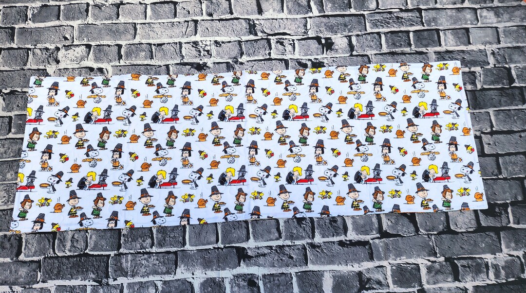 Handmade Quilted Table Runner Snoopy Gang Thanksgiving Fall Pilgrims ...