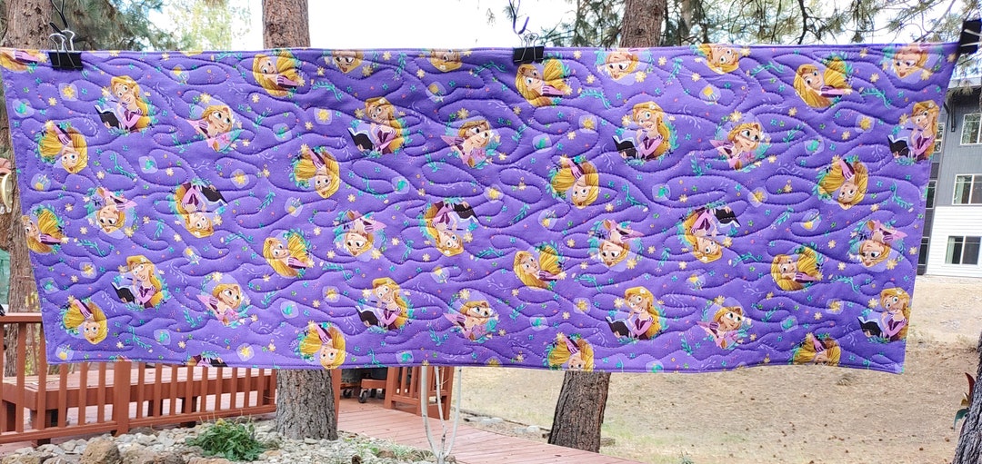 Handmade Quilted Table Dresser Runner Purple Disney Tangled Rapunzel ...