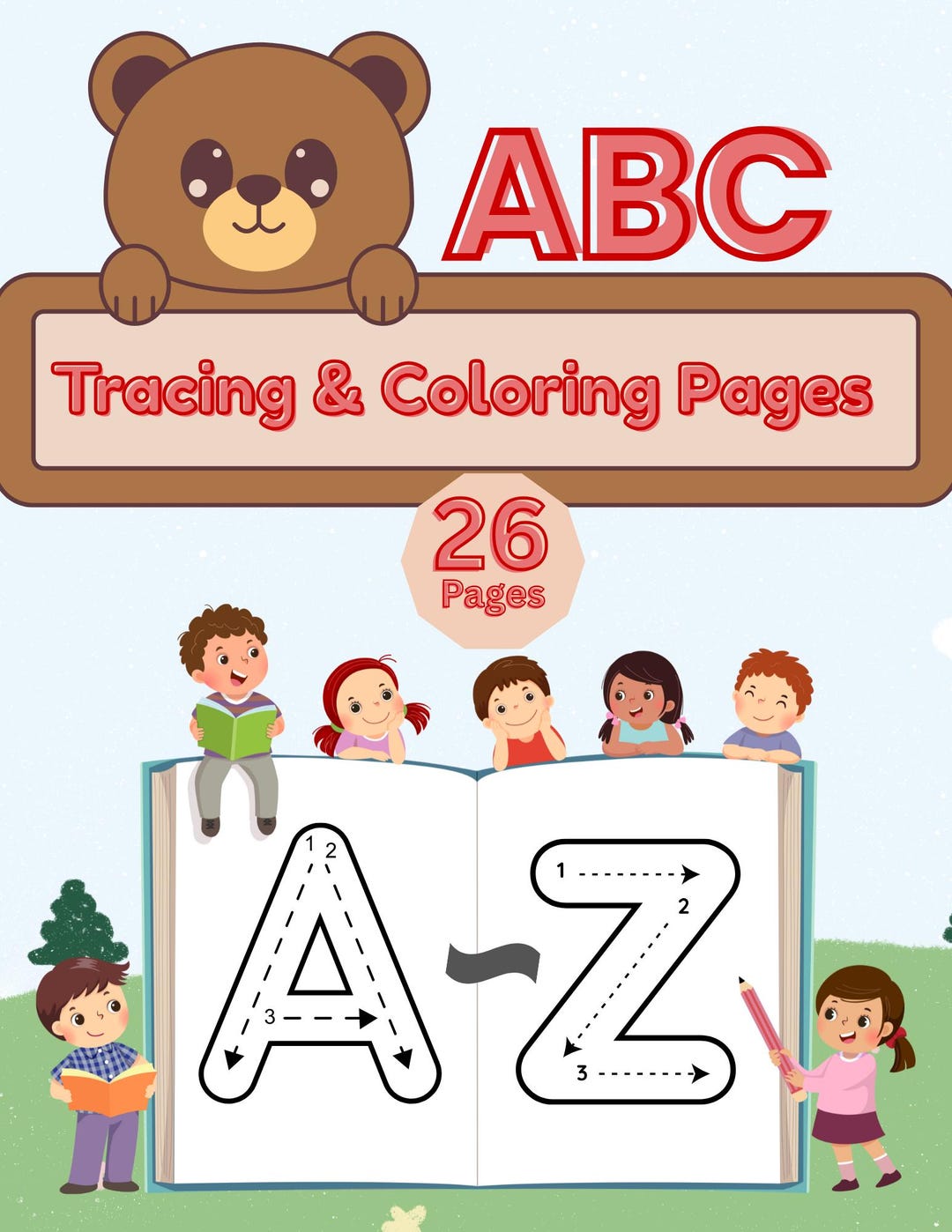 ABC Tracing Coloring Worksheets, Preschool Alphabet Practice Pages (PDF ...