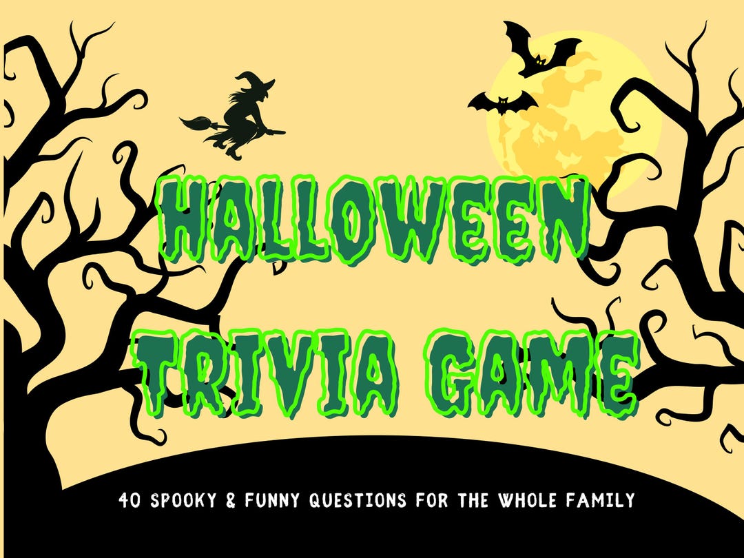 Halloween Trivia Game: 40 Spooky Questions, Printable PDF (instant ...