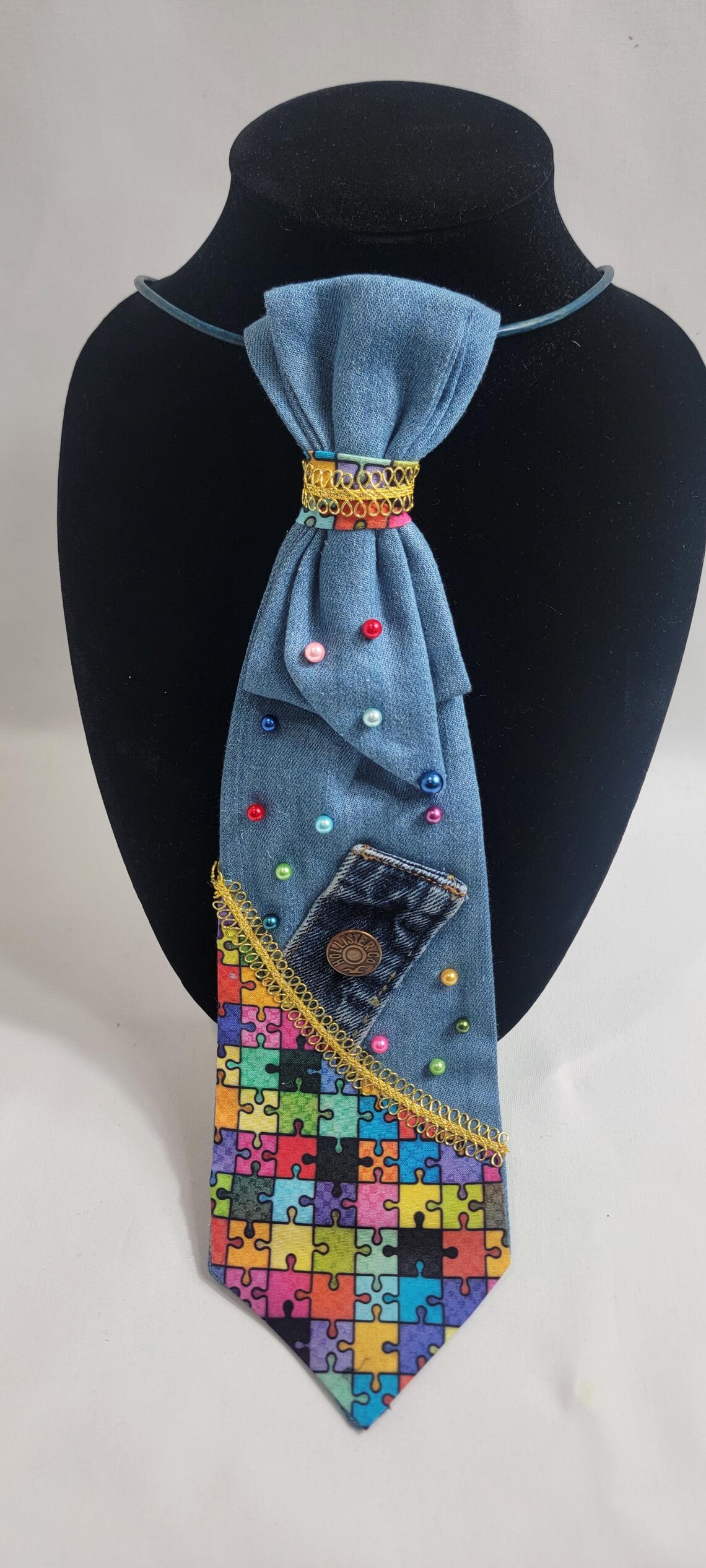 Autism Spectrum Repurpose Tie With Beads - Etsy
