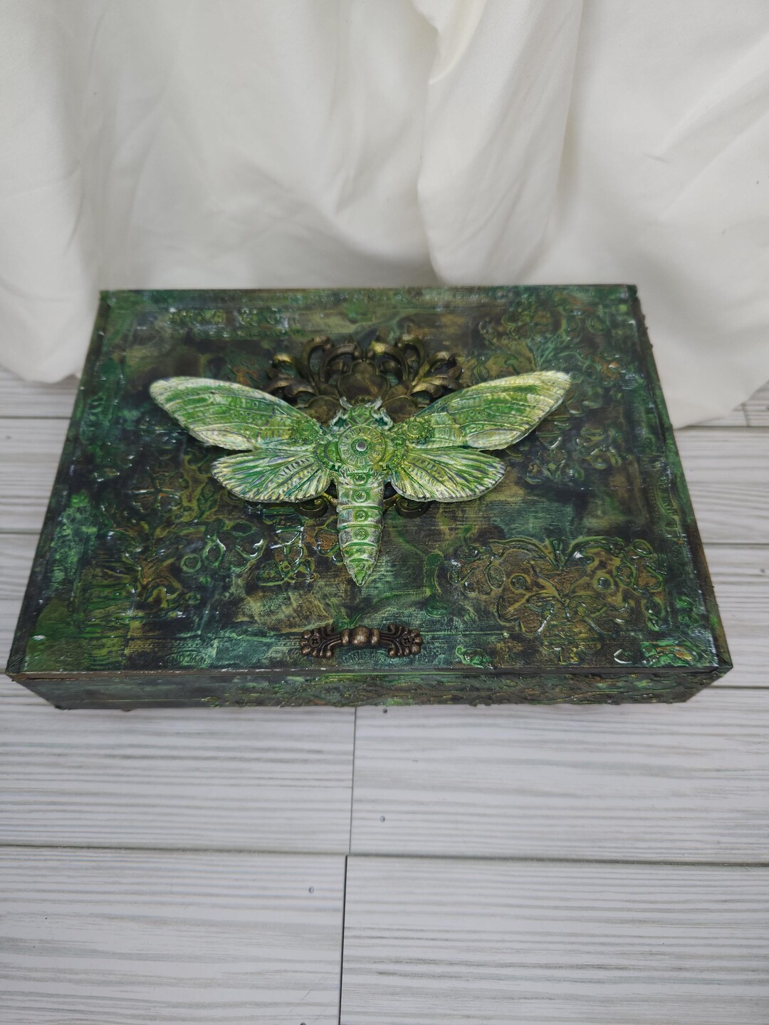 Decorated Cigar Box With Feet and Handle - Etsy