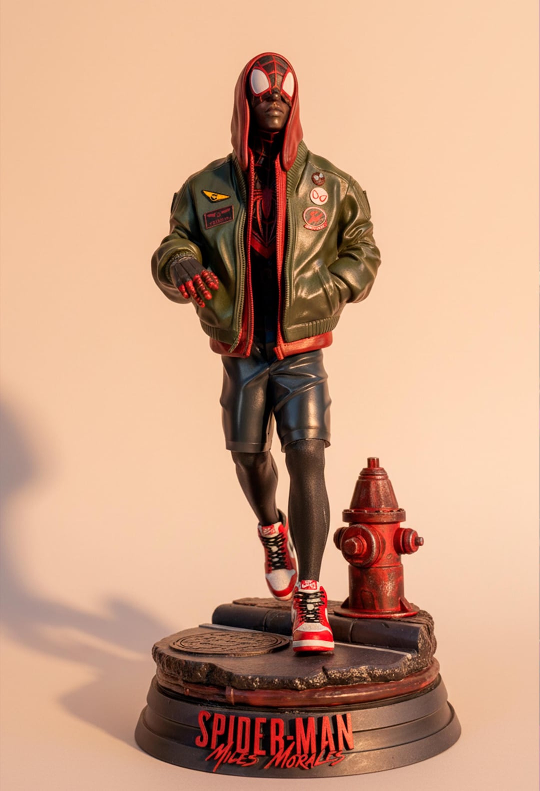 Spider-man Fan Art Miles Morales | 11.8" Resin Statue | Hand-painted or ...