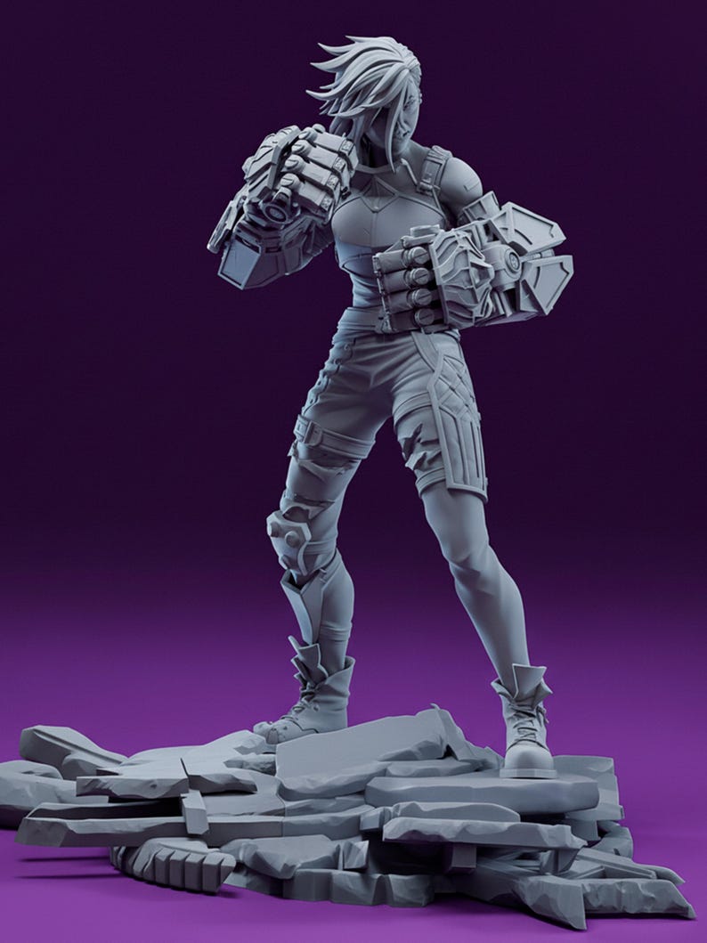Vi Arcane Statue League of Legends Fan Art 9.6" Resin Figure | Hand ...