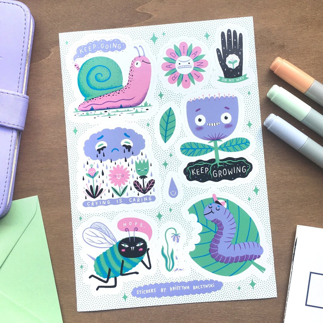 Keep Going Keep Growing Sticker Sheet Vinyl Planner - Etsy