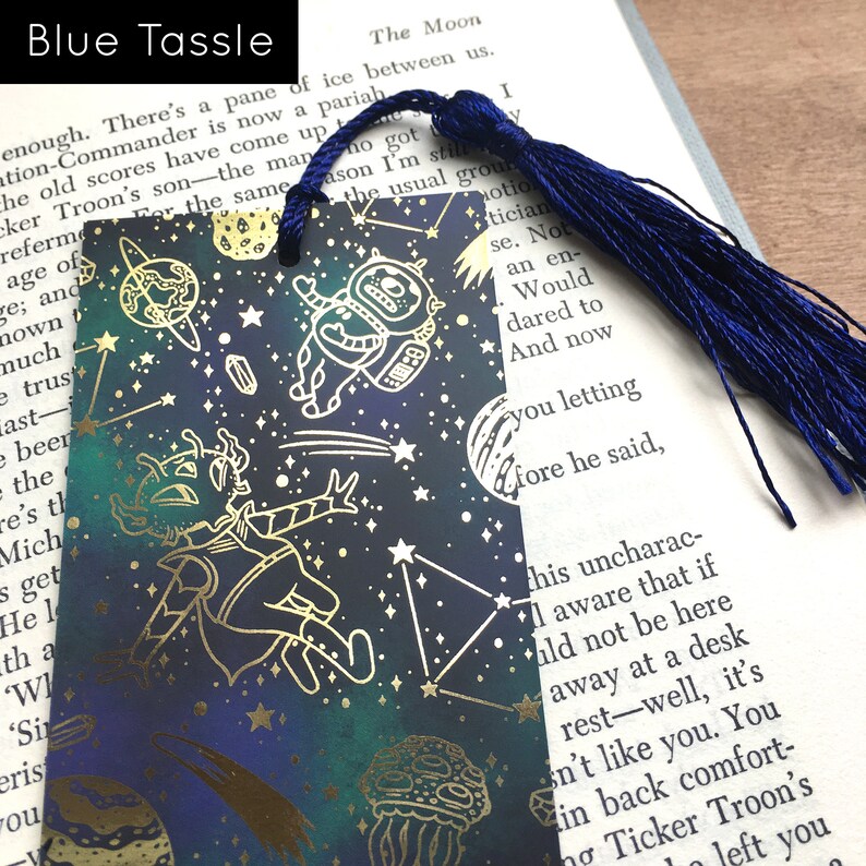 Gold Foil Bookmark - Science Fiction, Cosmic, Astronauts, Ufos, Aliens ...