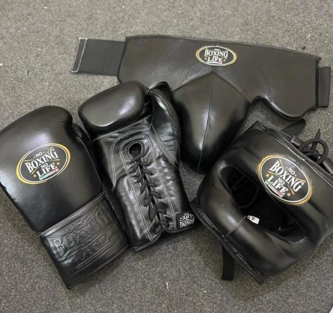 No Boxing No Life Boxing Set Gloves, Nose Bar Head Guard and Groin ...