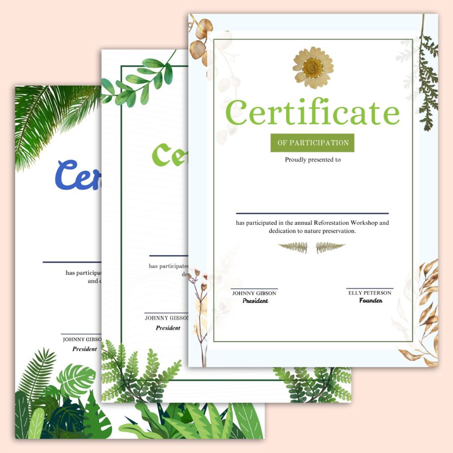 Nature Certificate - Editable Certificate Templates , Printable ...