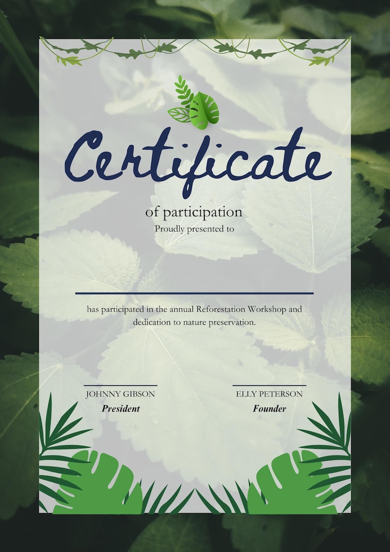 Nature Certificate - Editable Certificate Templates , Printable ...