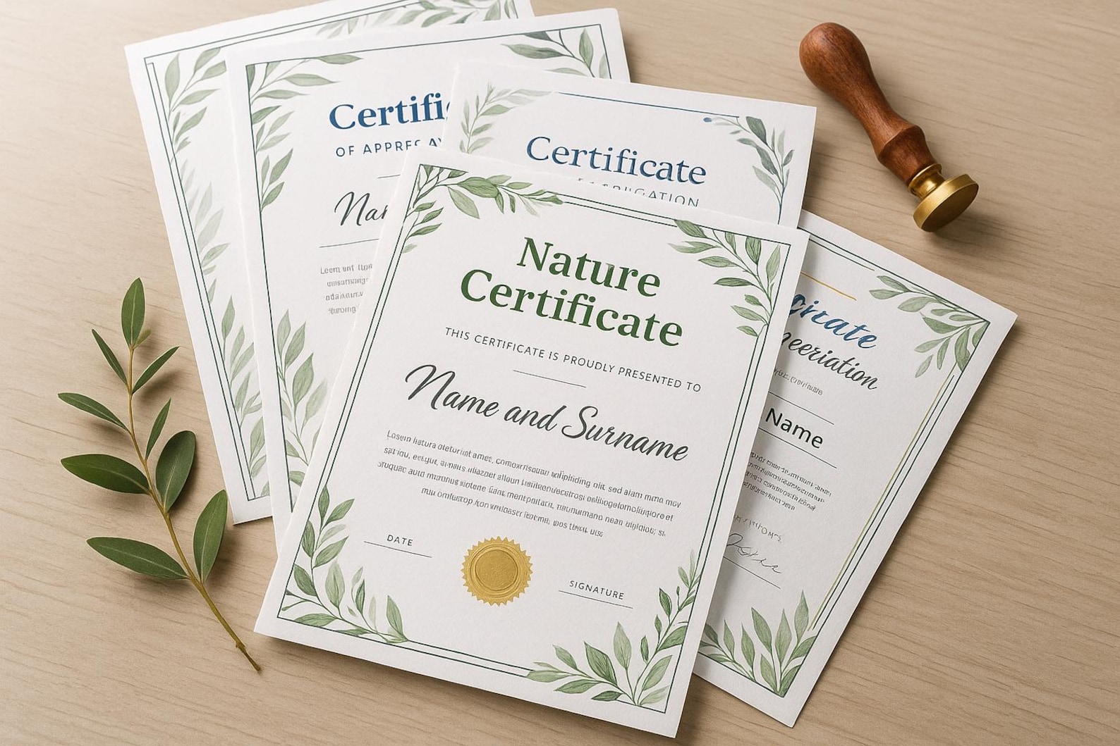 Nature Certificate - Editable Certificate Templates , Printable ...