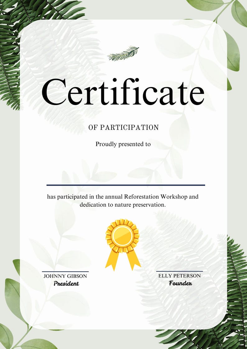 Nature Certificate - Editable Certificate Templates , Printable ...