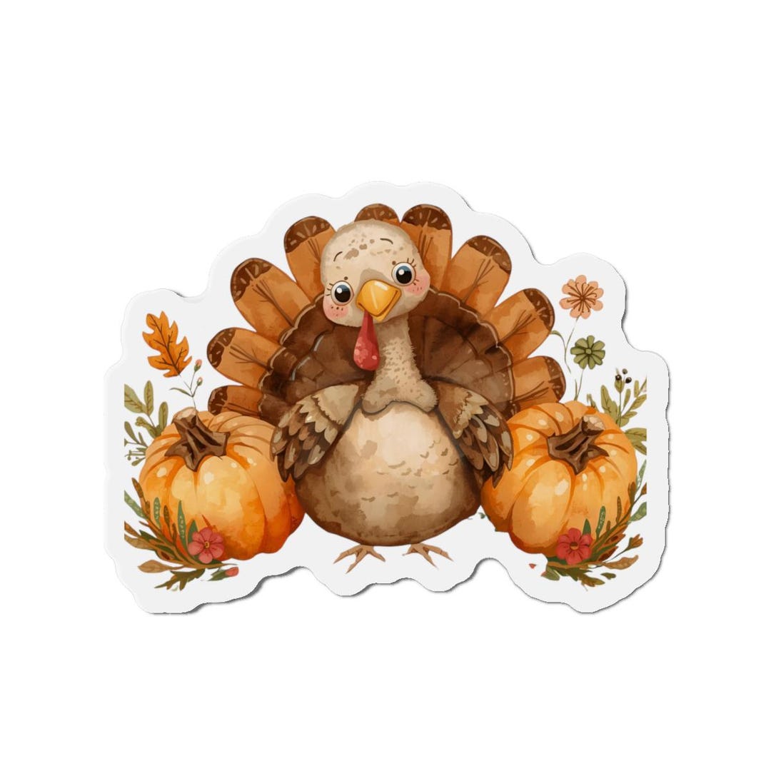Turkey Die-cut Magnet, Thanksgiving Gift, Cute, Trendy, Fall Vibes ...