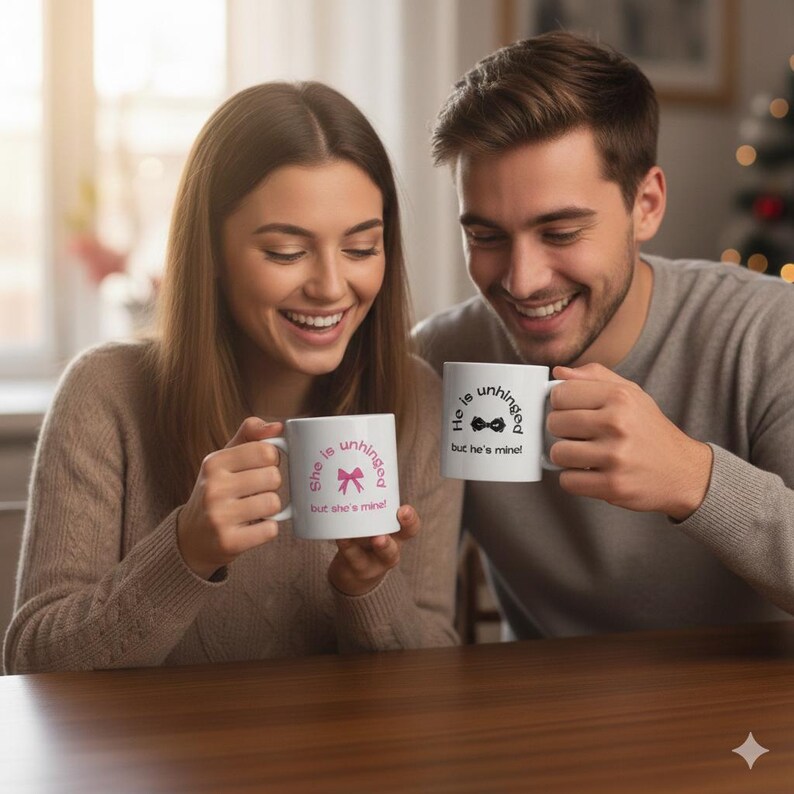 Funny Boyfriend Mug | He's Unhinged, Black Bowtie - Etsy New Zealand