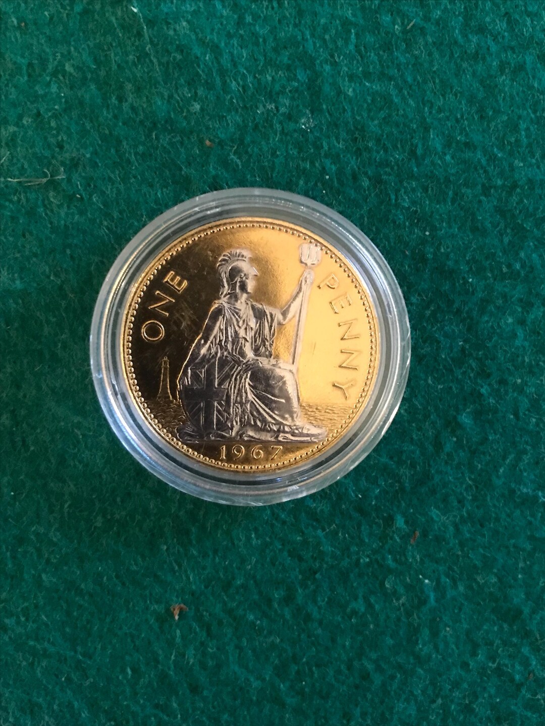 1967 Uncirculated, 24K Gold and Rhodium Plated One Penny Coin in ...