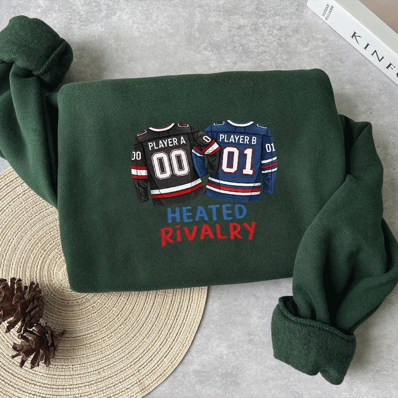 Custom Heated Rivalry Jersey Embroidery, Ice Hockey Embroidery Design ...