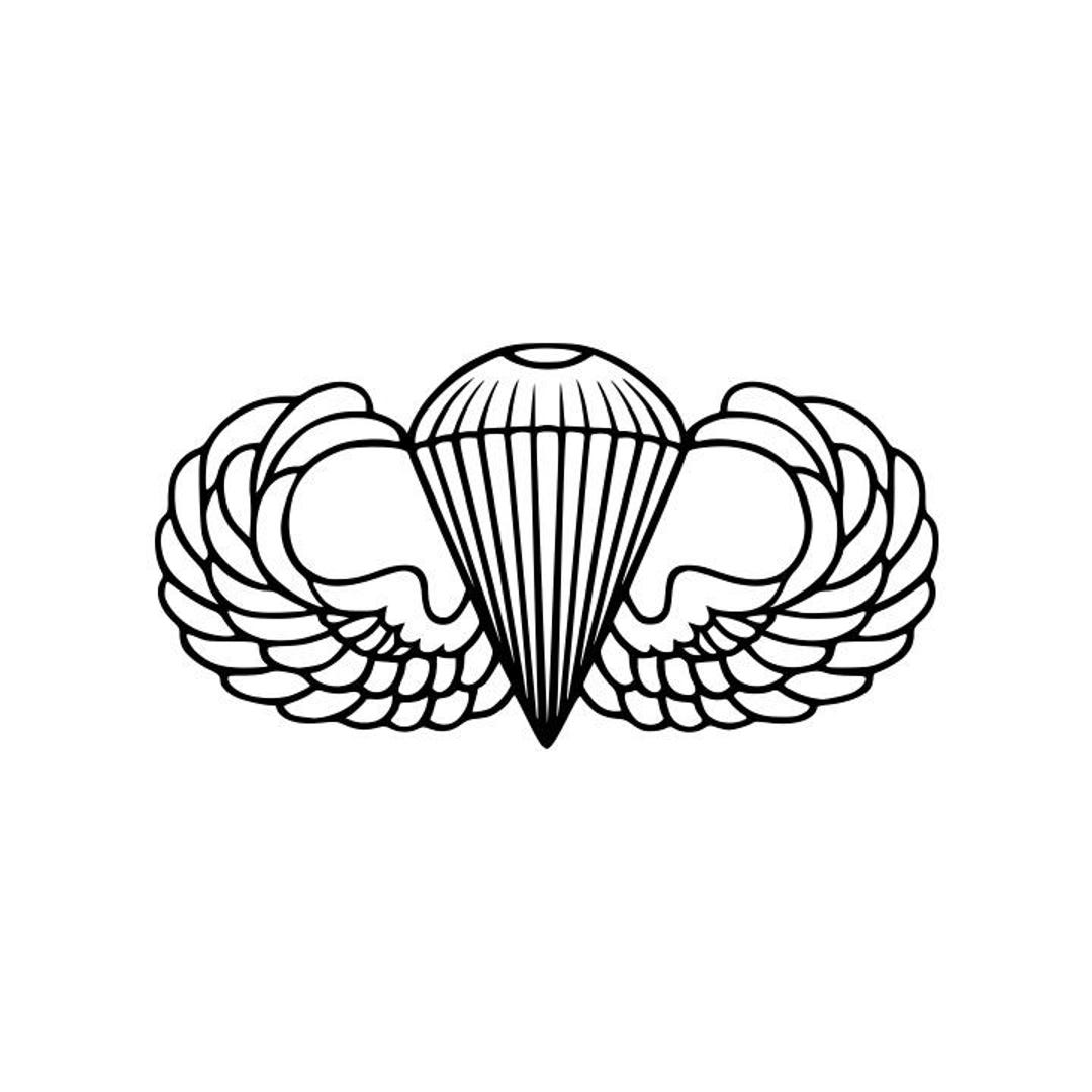Basic Parachutist Airborne Wings, Perma-sticker, No Background ...