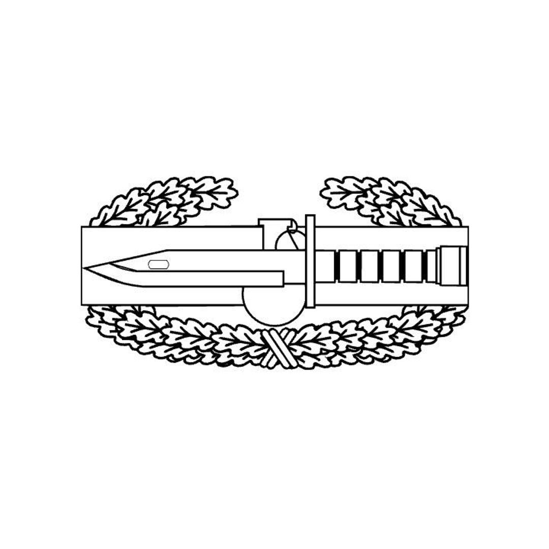 US Army Combat Action Badge, Transparent Decal, Black, Permanent - Etsy
