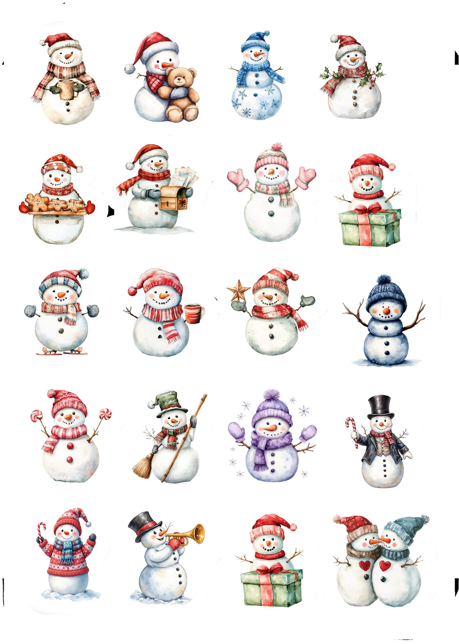Snowman Stickers - Holiday Gift Stickers, 20 Count - Etsy