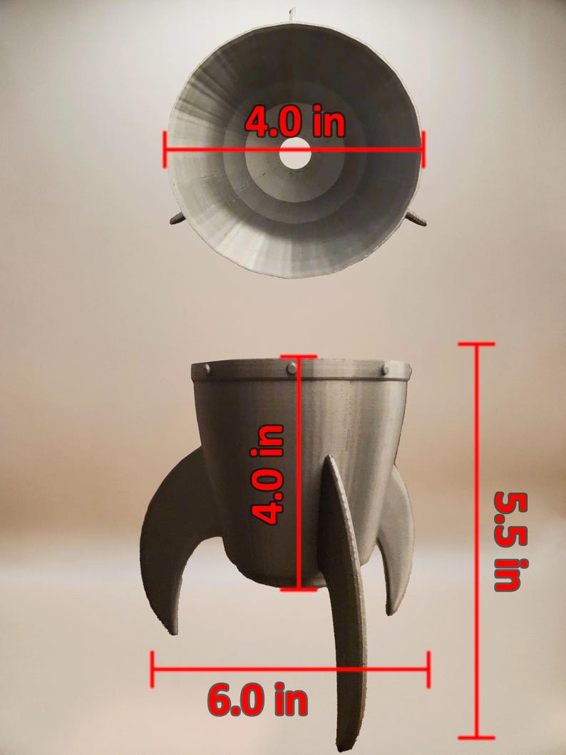 Rocket Planter | Unique 3D Printed Plant Pot | Modern Home & Office ...