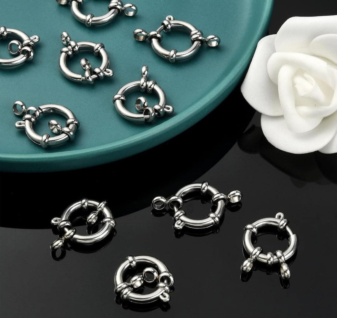 15mm Stainless Steel Sailor Clasp, Spring Loaded Jewelry Findings ...