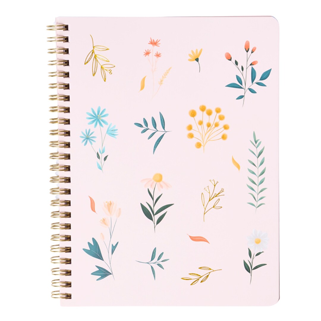 Summer Garden Spiral Notebook – Floral Pink Journal, Gratitude, Note ...