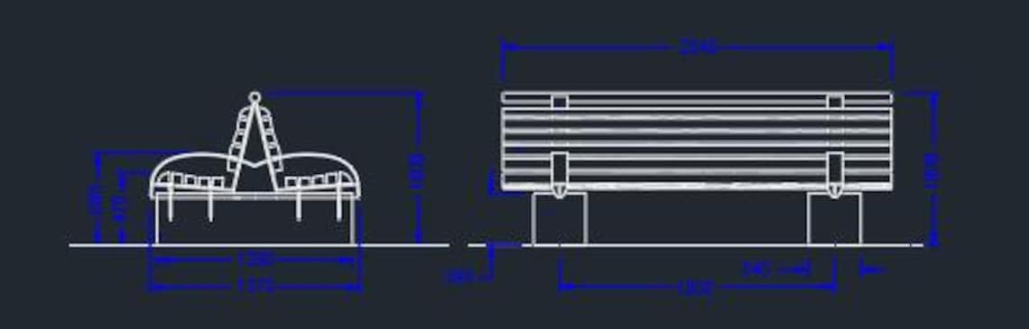 Square Bench CAD Blocks | 2D Autocad DWG Files With Plan & Elevation ...