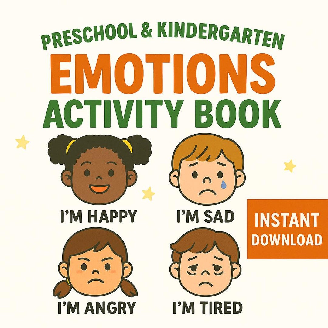 Emotions Activity Book: Feelings Worksheets for Preschoolers (printable ...