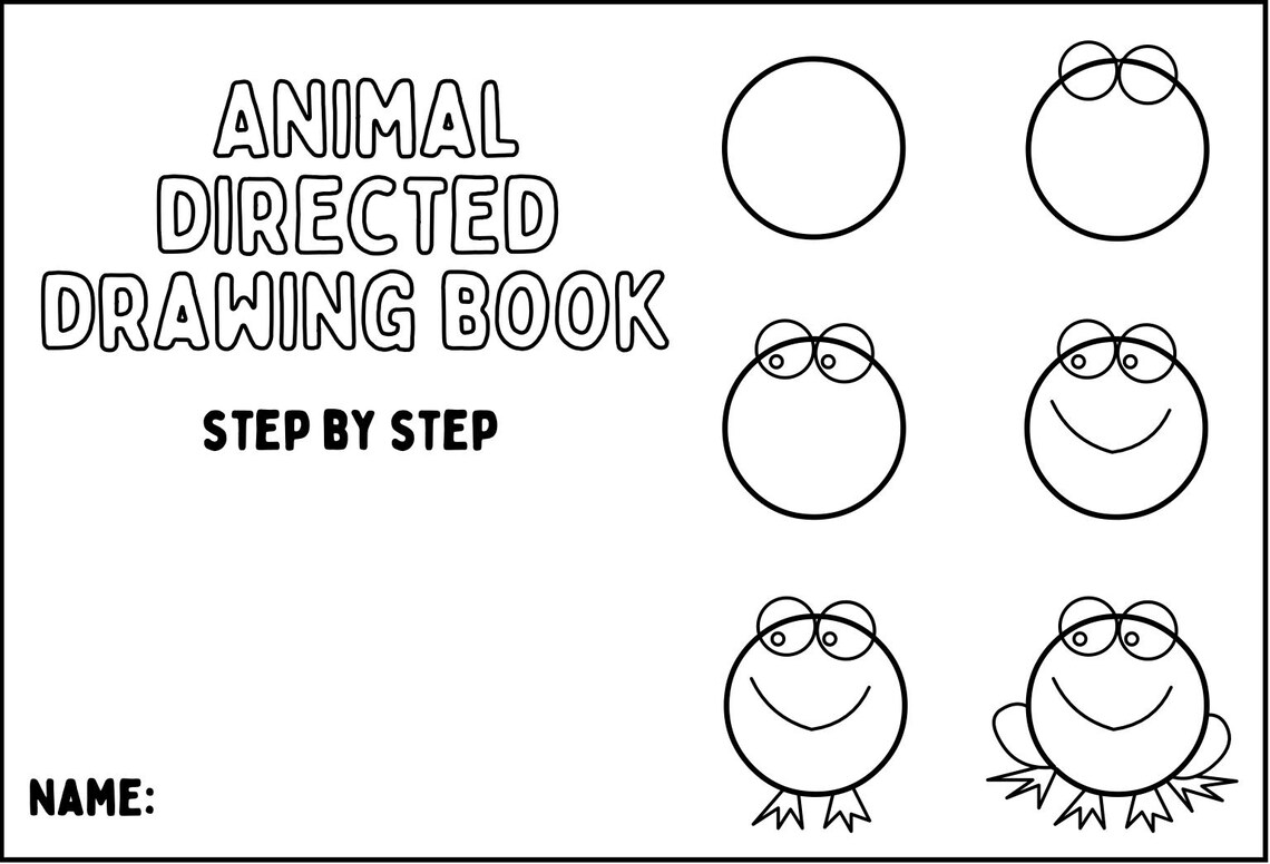 Animal Drawing Book for Kids: Step-by-step Art Activity (printable PDF ...