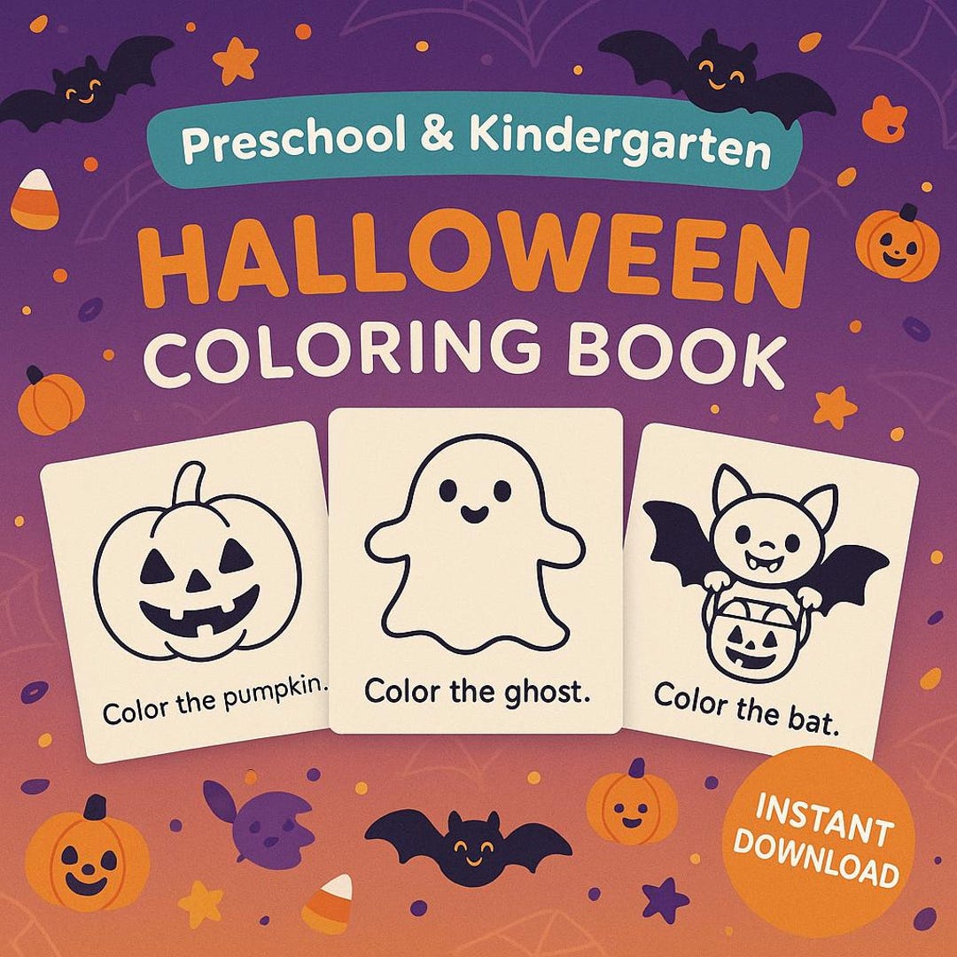 Halloween Coloring Activity Book: Copy the Colors PDF (preschool ...
