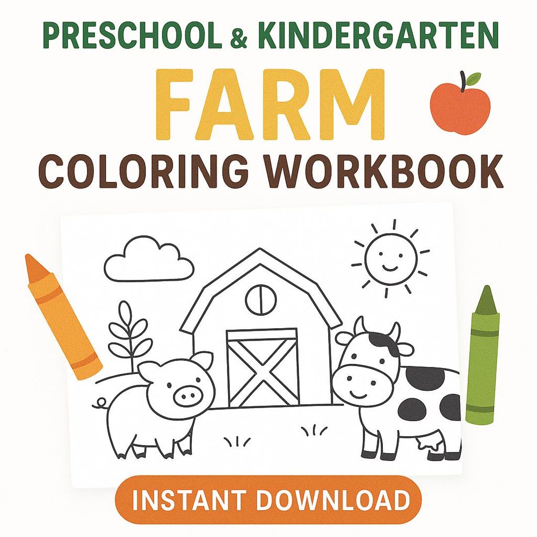 Farm Animals Coloring Book: Fun Learning Activity (printable PDF for ...
