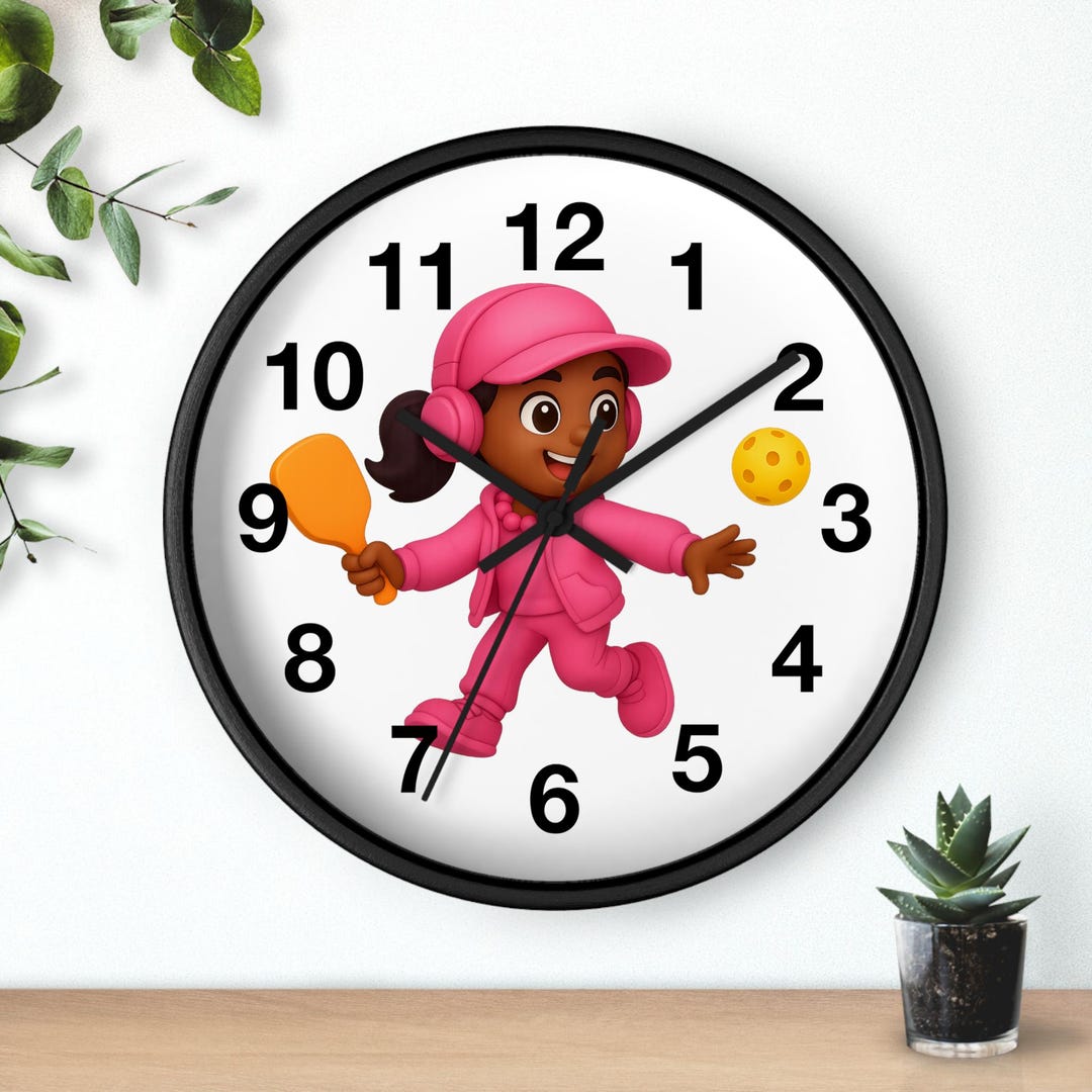 Wall Clock - Drip Drop PB "pickleball Kiki" Fun Pickleball Timepiece ...