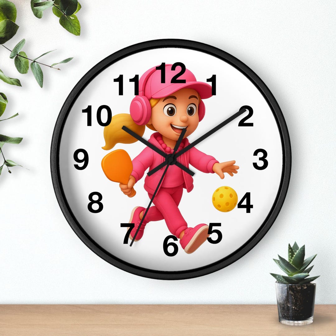 Wall Clock - Drip Drop PB "pickleball Mimzy" Fun Pickleball Timepiece ...