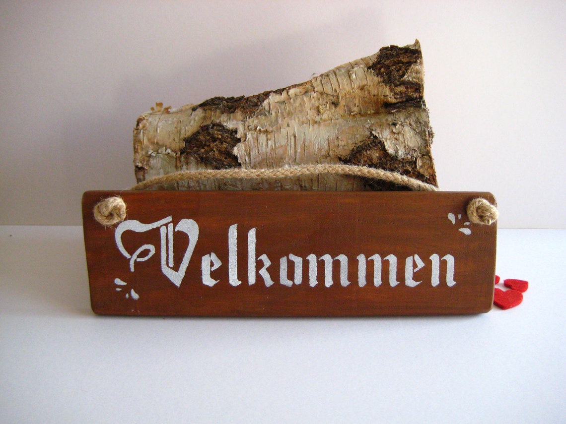 Velkommen Norwegian and Danish Reclaimed Wood Welcome Hanging - Etsy