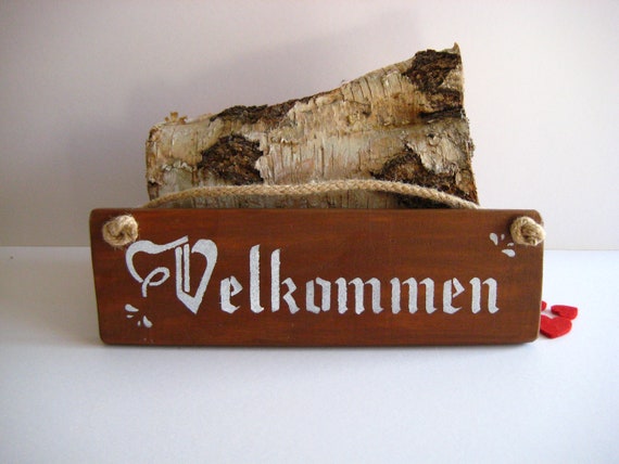Velkommen Norwegian and Danish Reclaimed Wood Welcome Hanging - Etsy